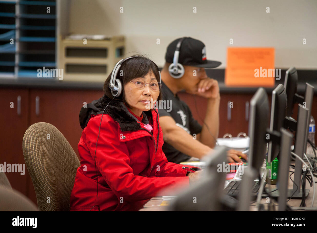 A middle-aged Asian female Santa Ana, CA, community college student ...