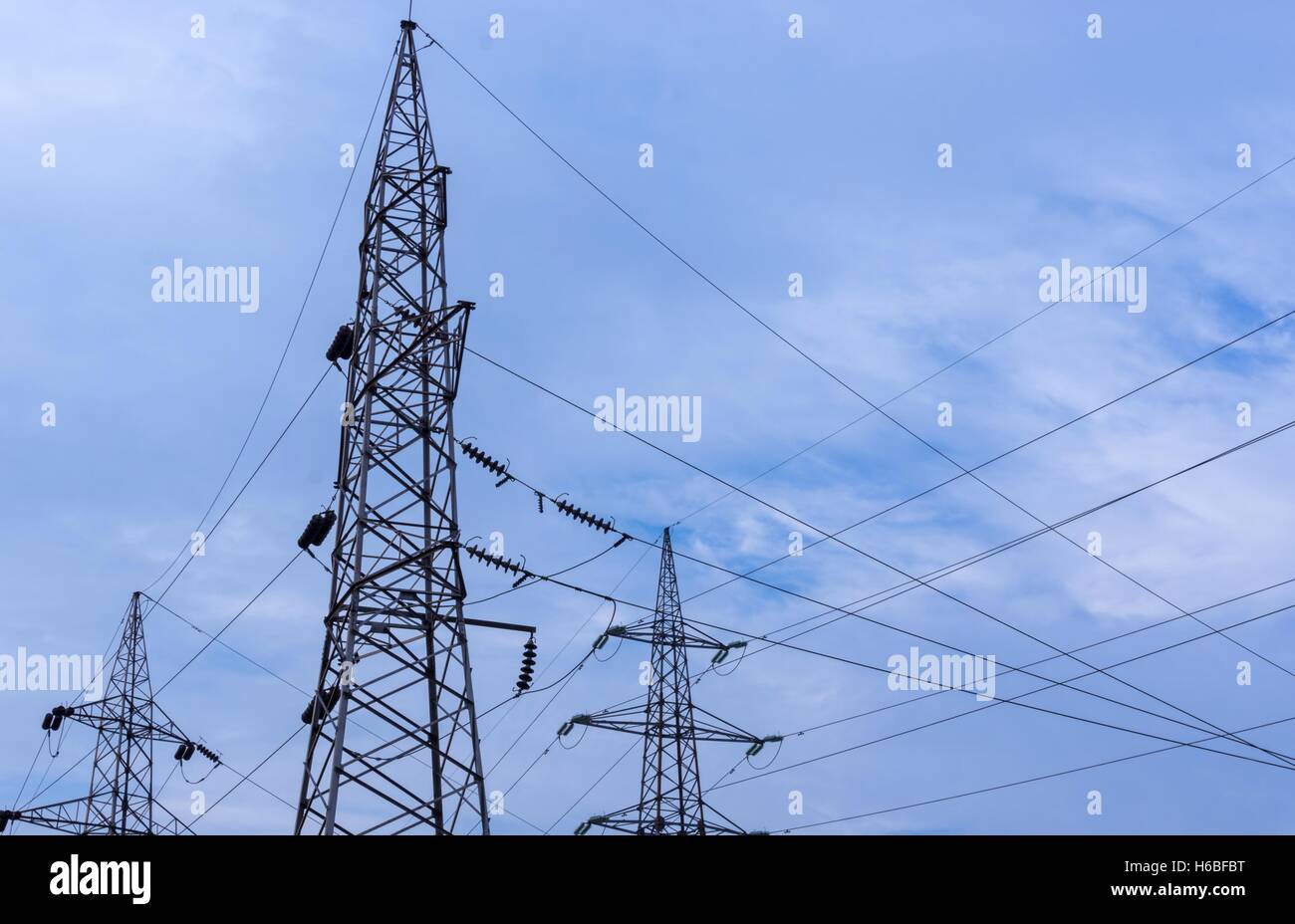 Electrical power poles Stock Photo - Alamy