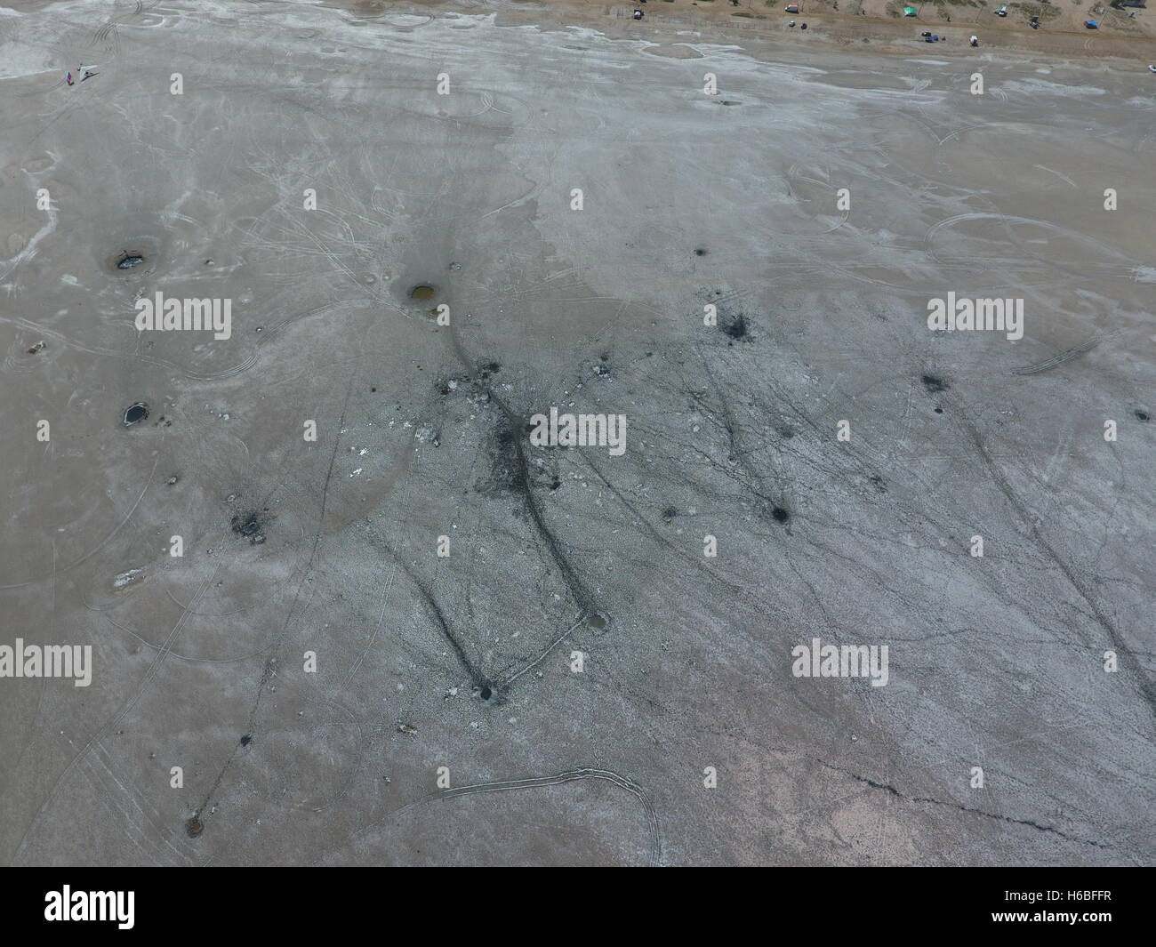 Top view of the salt lake mud sources. External similarity with craters ...