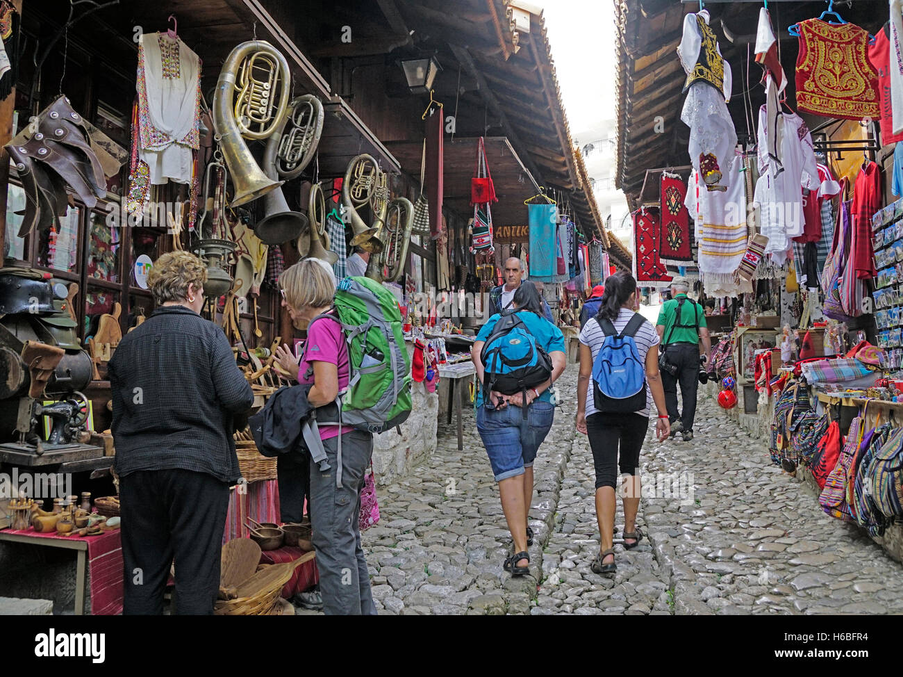 Bazaar in Kruja, Albania Stock Photo - Alamy