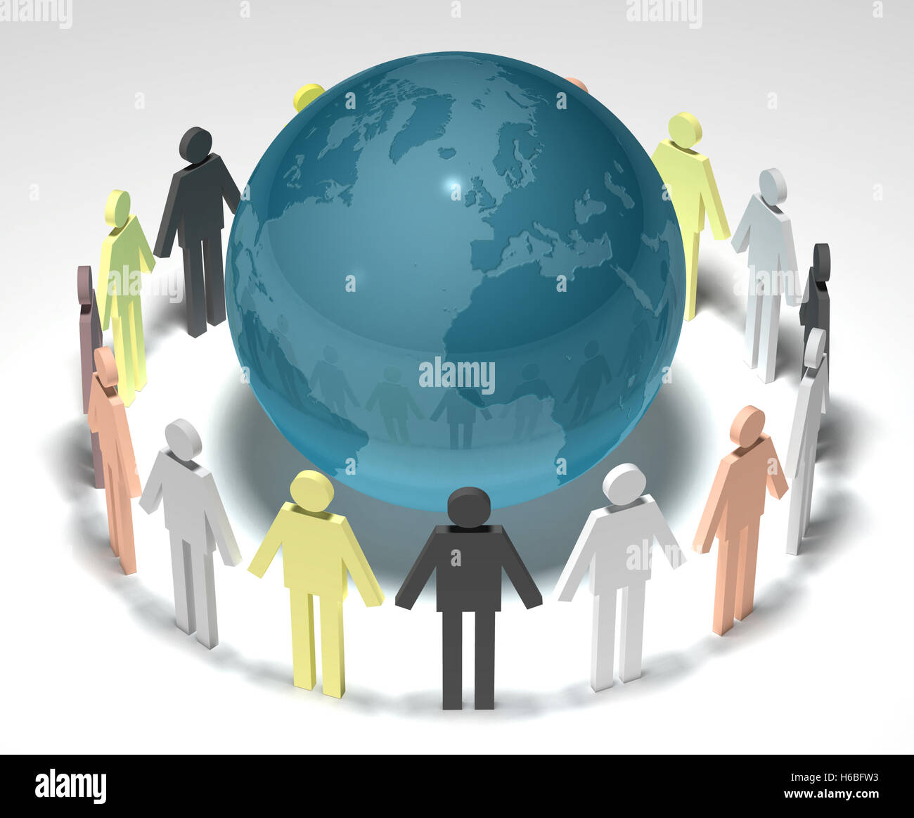 Earth and people 3D Stock Photo - Alamy