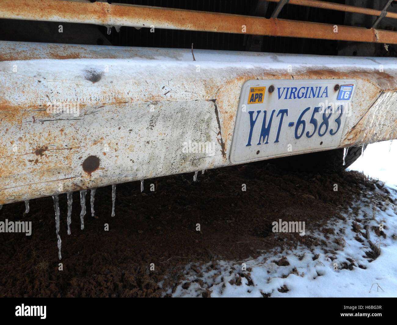 Icicles under car Stock Photo - Alamy