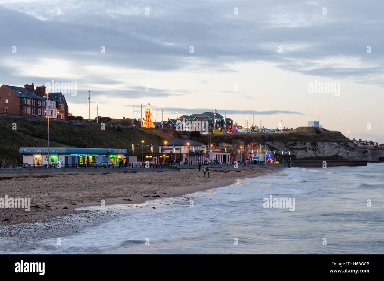 The coastline at Roker, Sunderland, during Sunderland Illuminations ...