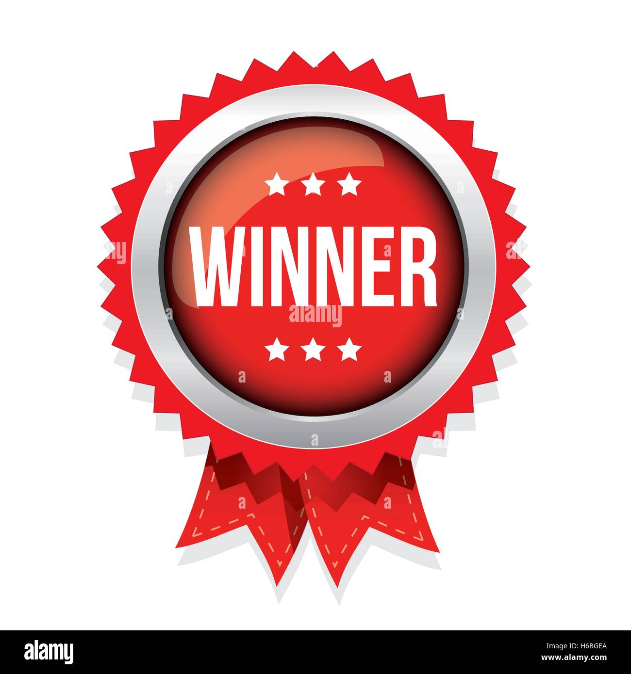 Winner red badge vector Stock Vector Image & Art - Alamy