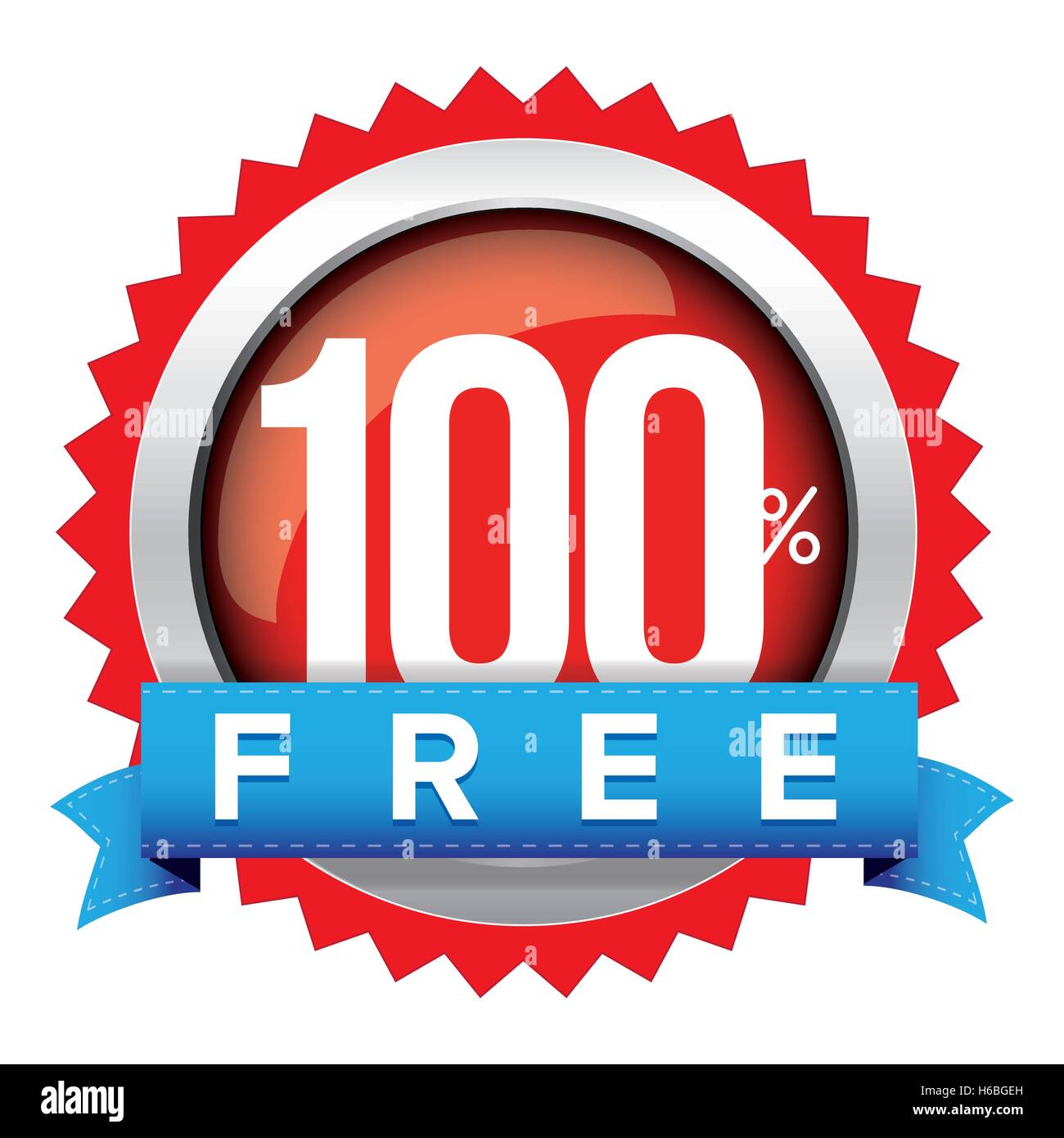 Hundred percent free badge with ribbon Stock Vector Image & Art - Alamy