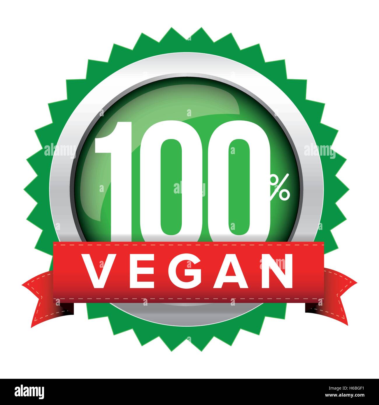 Vegan badge vector with red ribbon Stock Vector Image & Art - Alamy