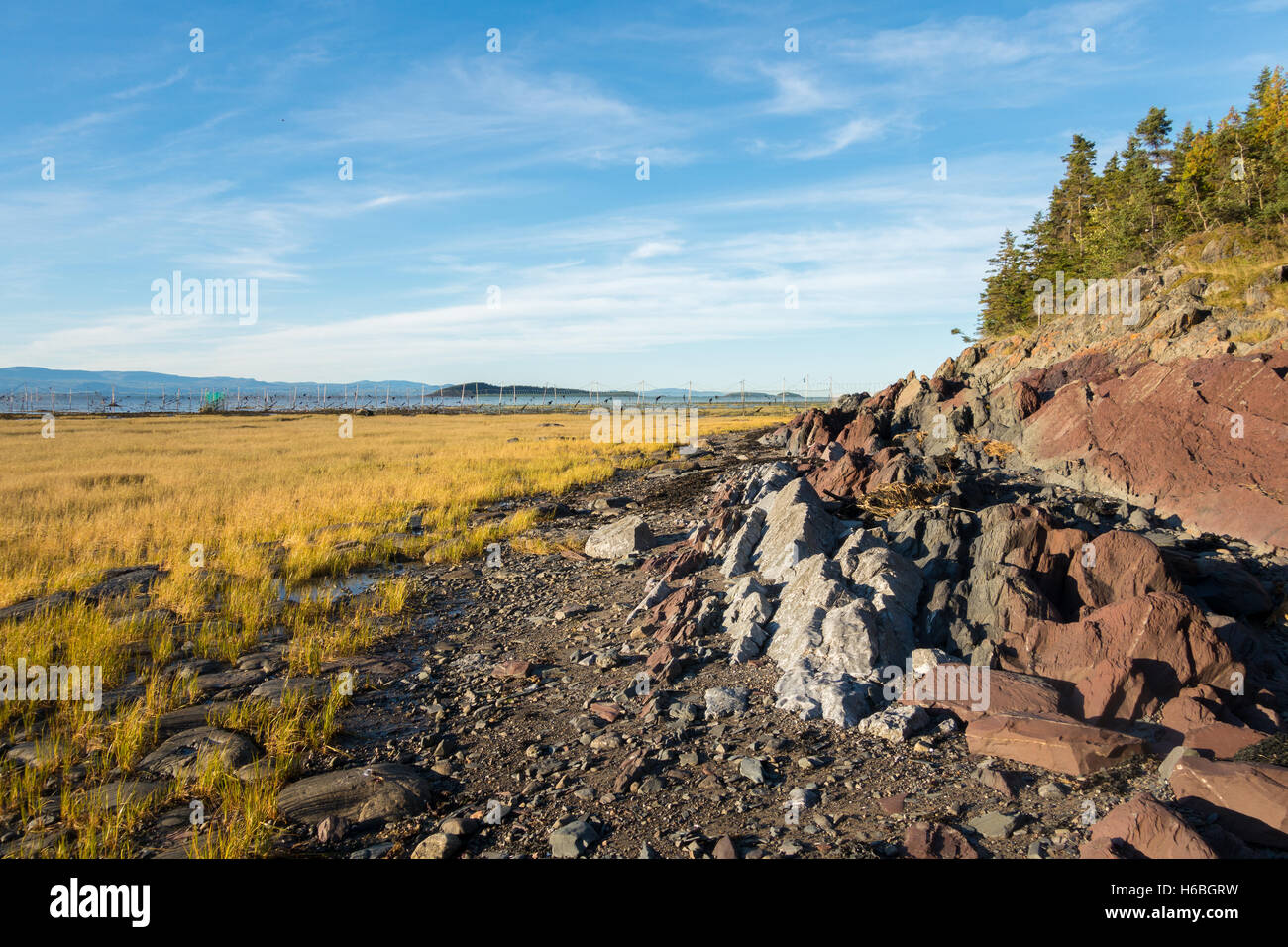 Low tide at Kamouraska, Quebec, Canada Stock Photo - Alamy