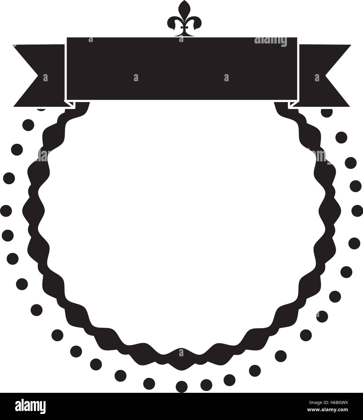 embellished fleur de lis emblem or label icon image vector illustration ...