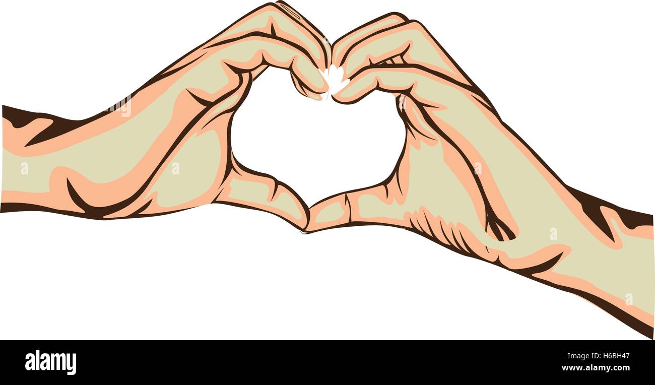 hands making heart gesture image vector illustration design Stock ...