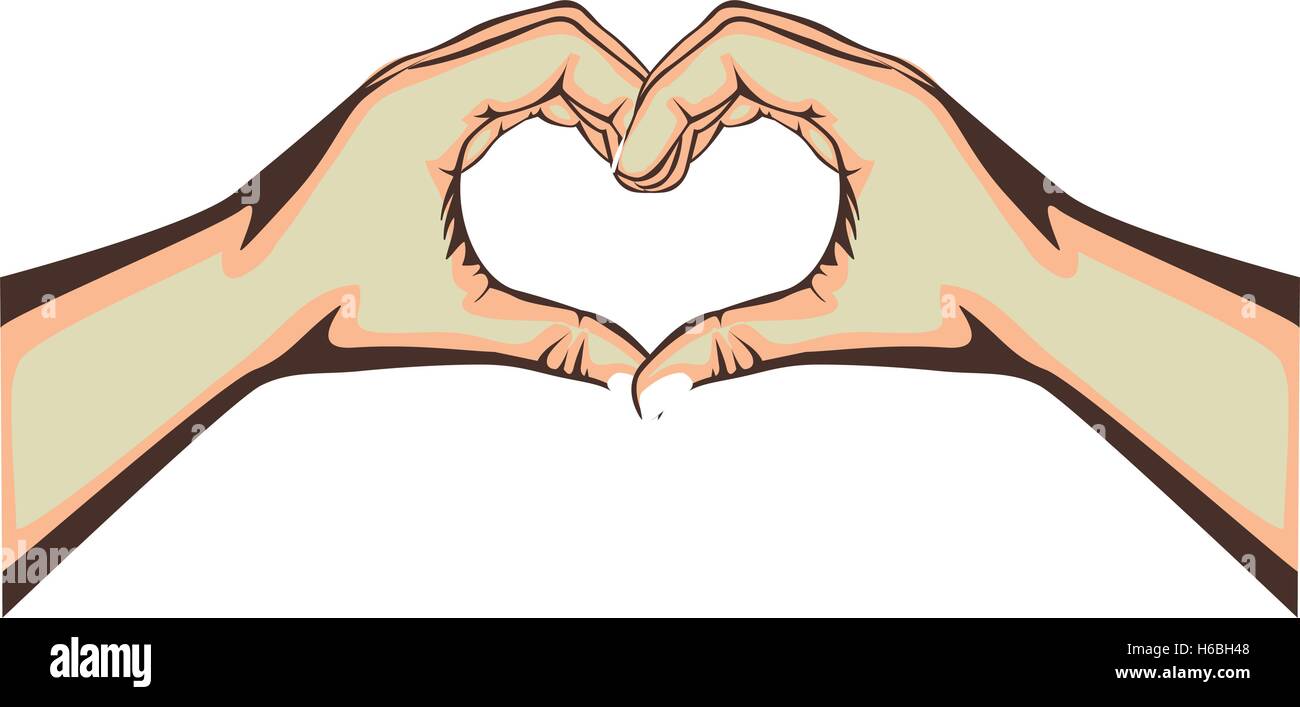 hands making heart gesture image vector illustration design Stock ...