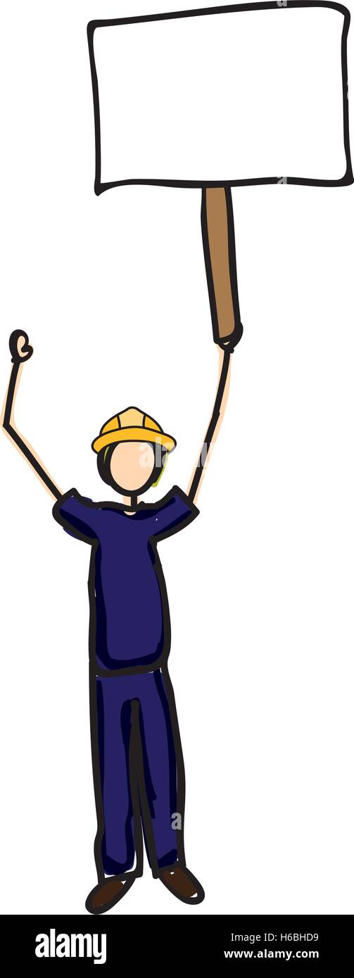 construction engineer holding blank sign cartoon icon image vector ...