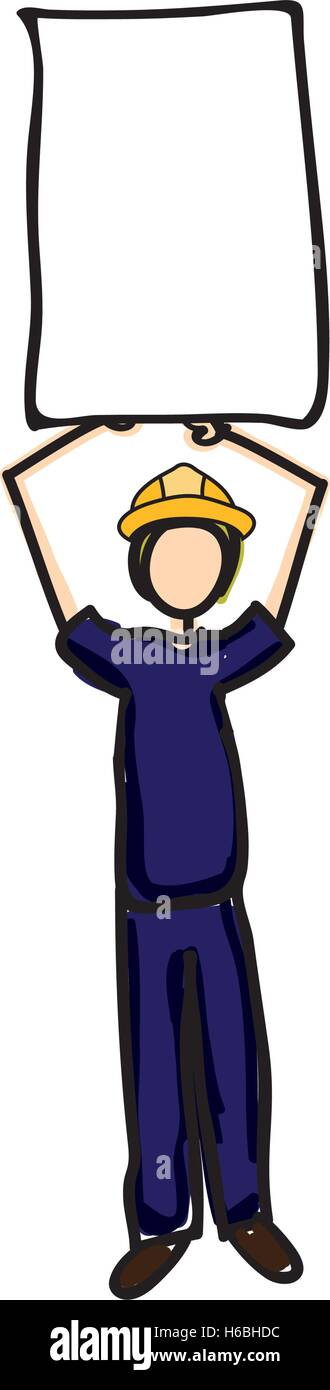 construction engineer holding blank sign cartoon icon image vector ...