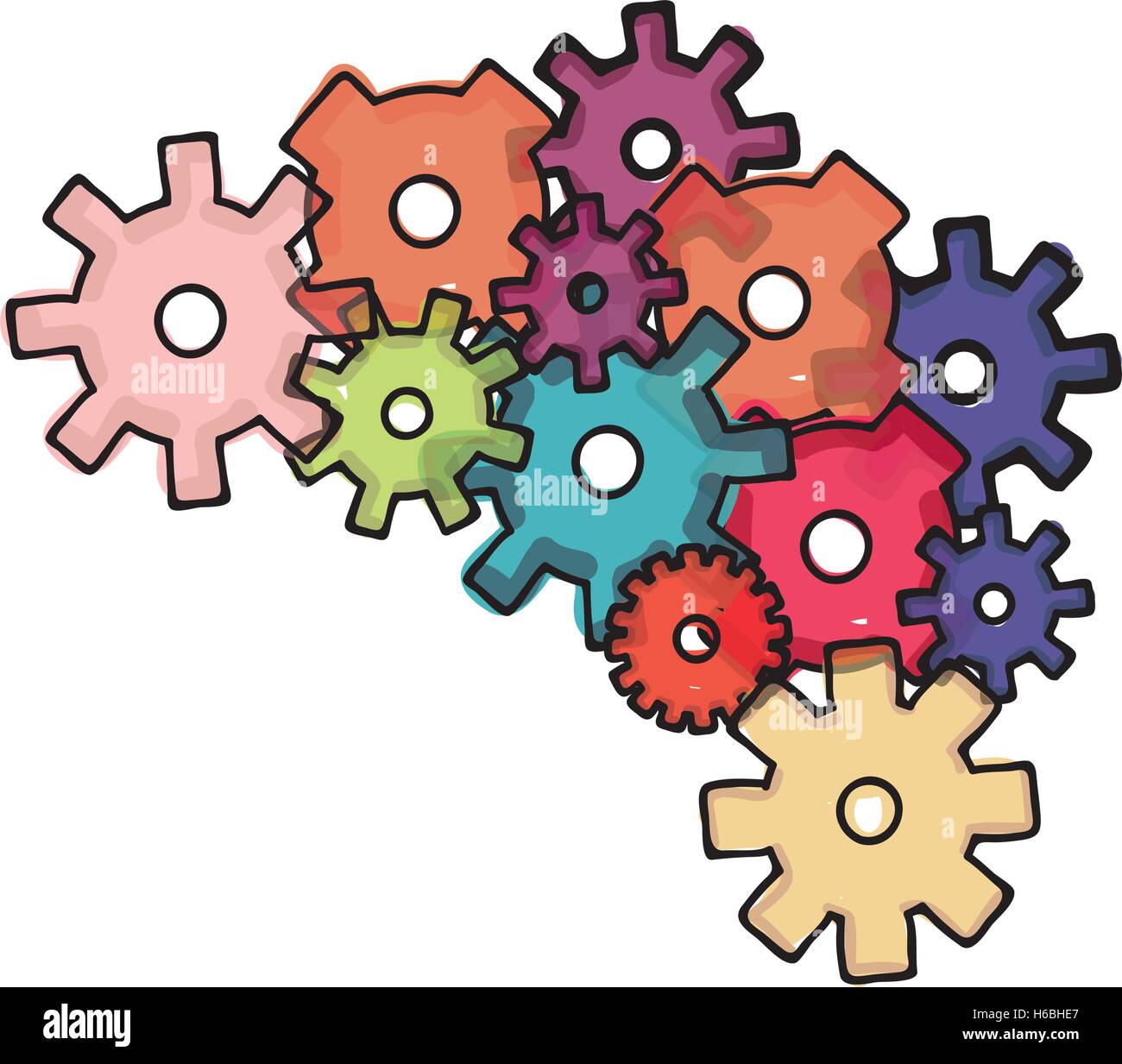 colored gear cartoon icon image vector illustration design Stock Vector ...