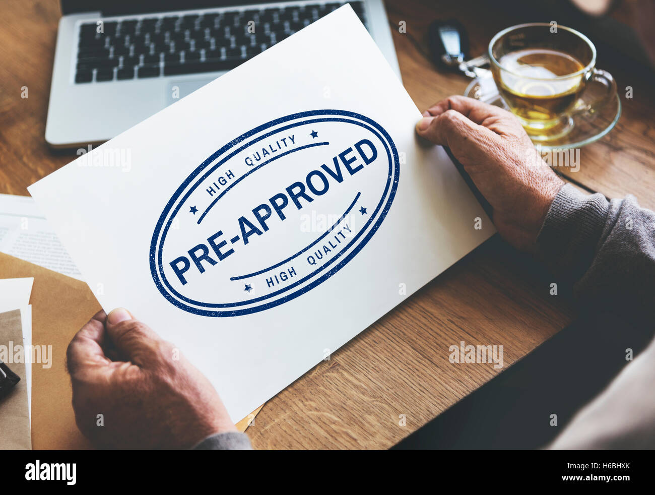 Pre-Approved Choice Mark Selection Status Option Concept Stock Photo ...