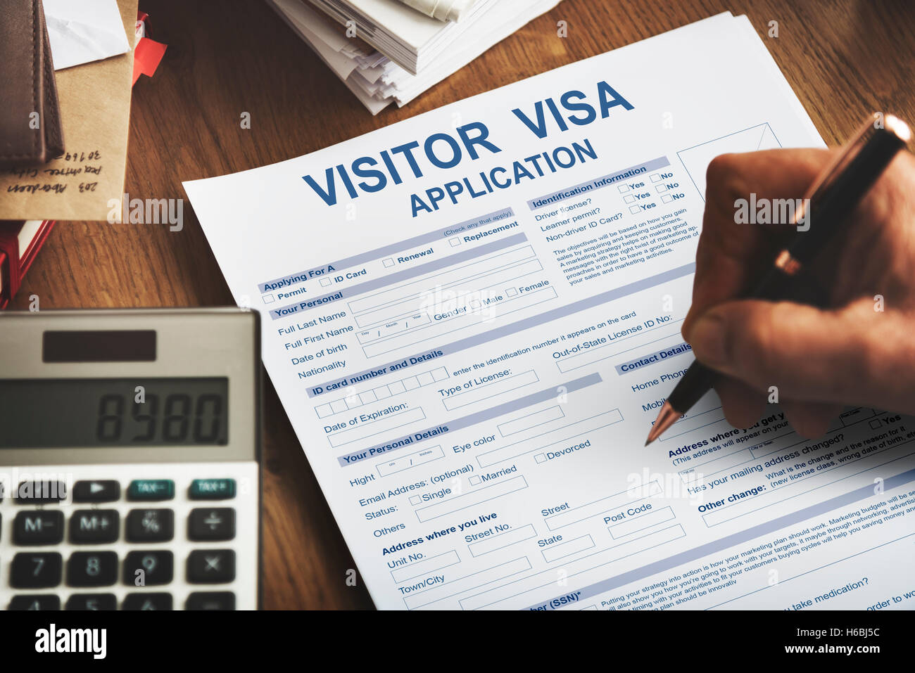 Visitor Visa Application Immigration Concept Stock Photo - Alamy