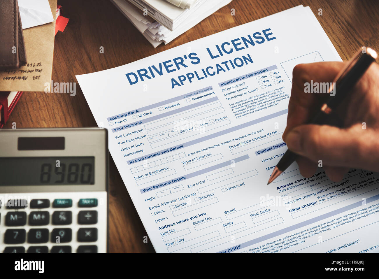 Driver's License Application Identification Concept Stock Photo - Alamy