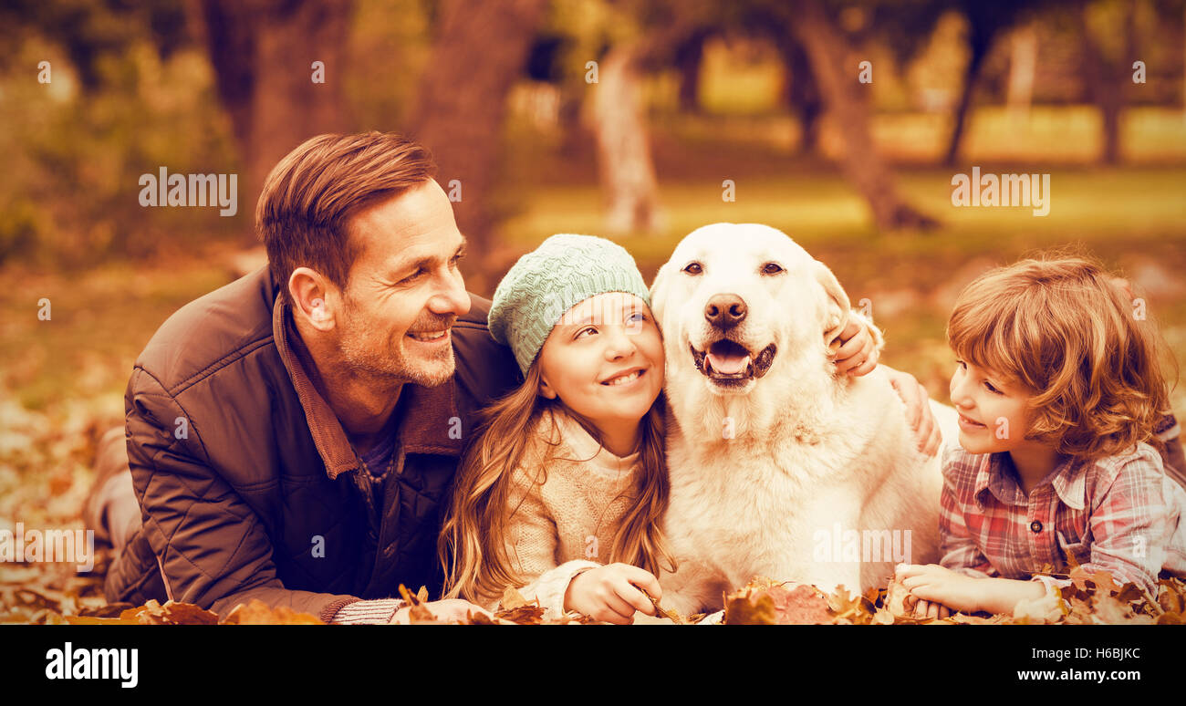Young happy family with dog hi-res stock photography and images - Alamy