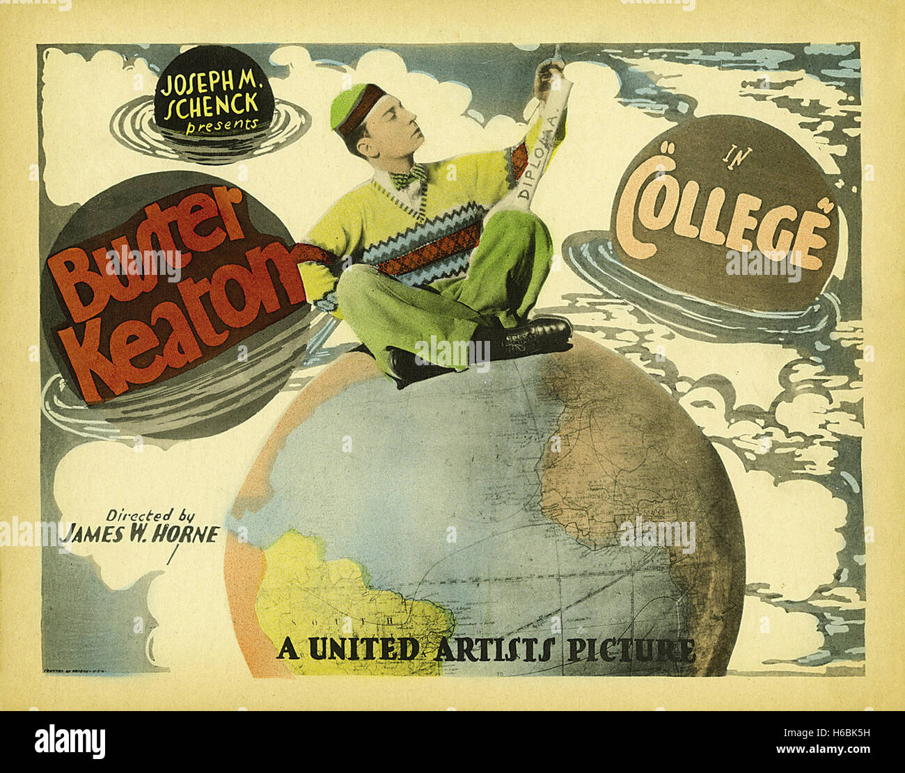 College (1927) - Movie Poster Stock Photo - Alamy