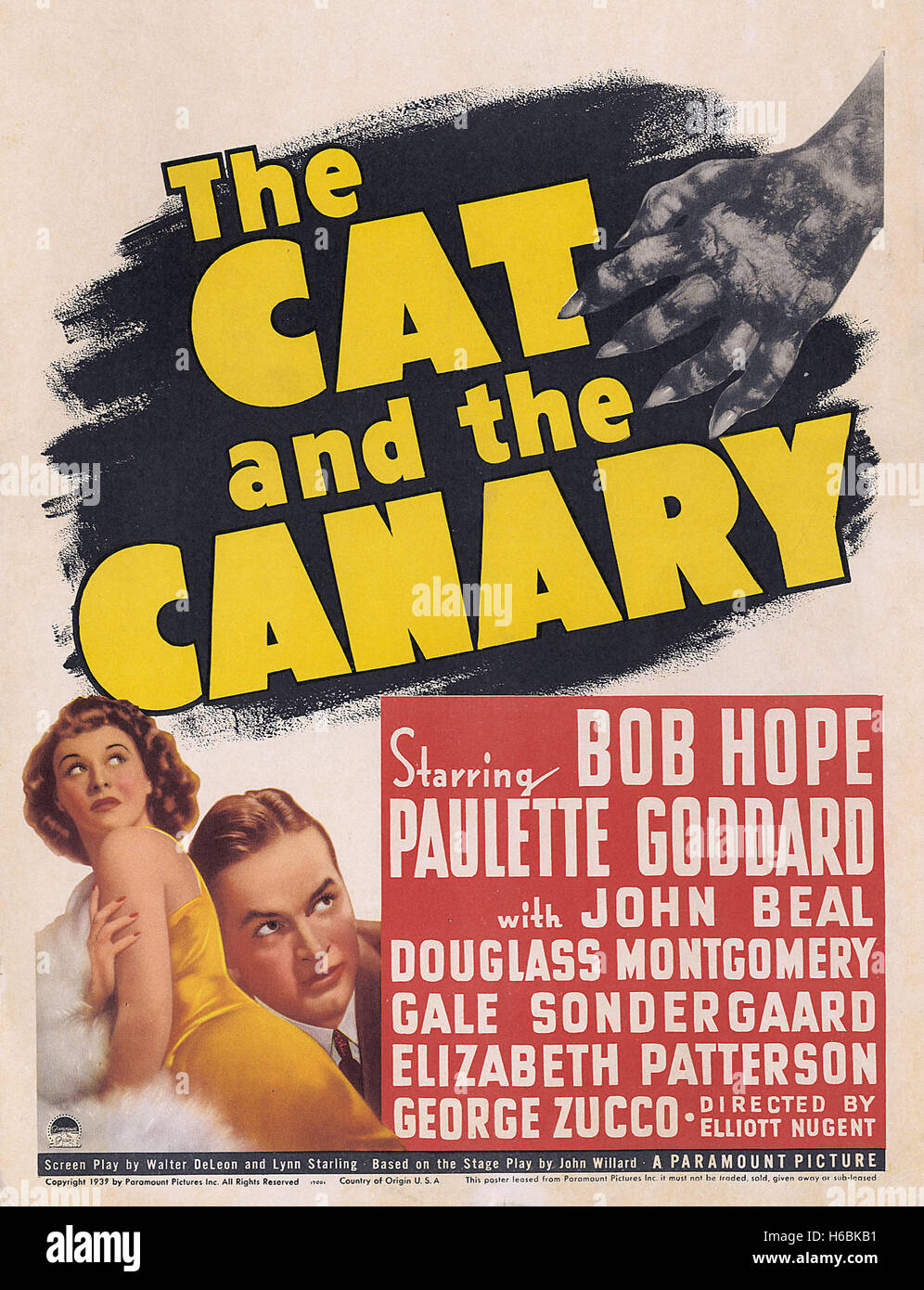 The Cat and the Canary (1939) - Movie Poster Stock Photo - Alamy