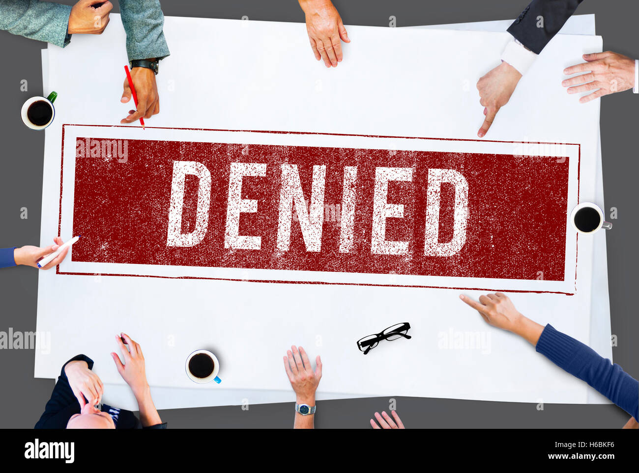 Banned Denied Declined Negative Stamp Concept Stock Photo - Alamy