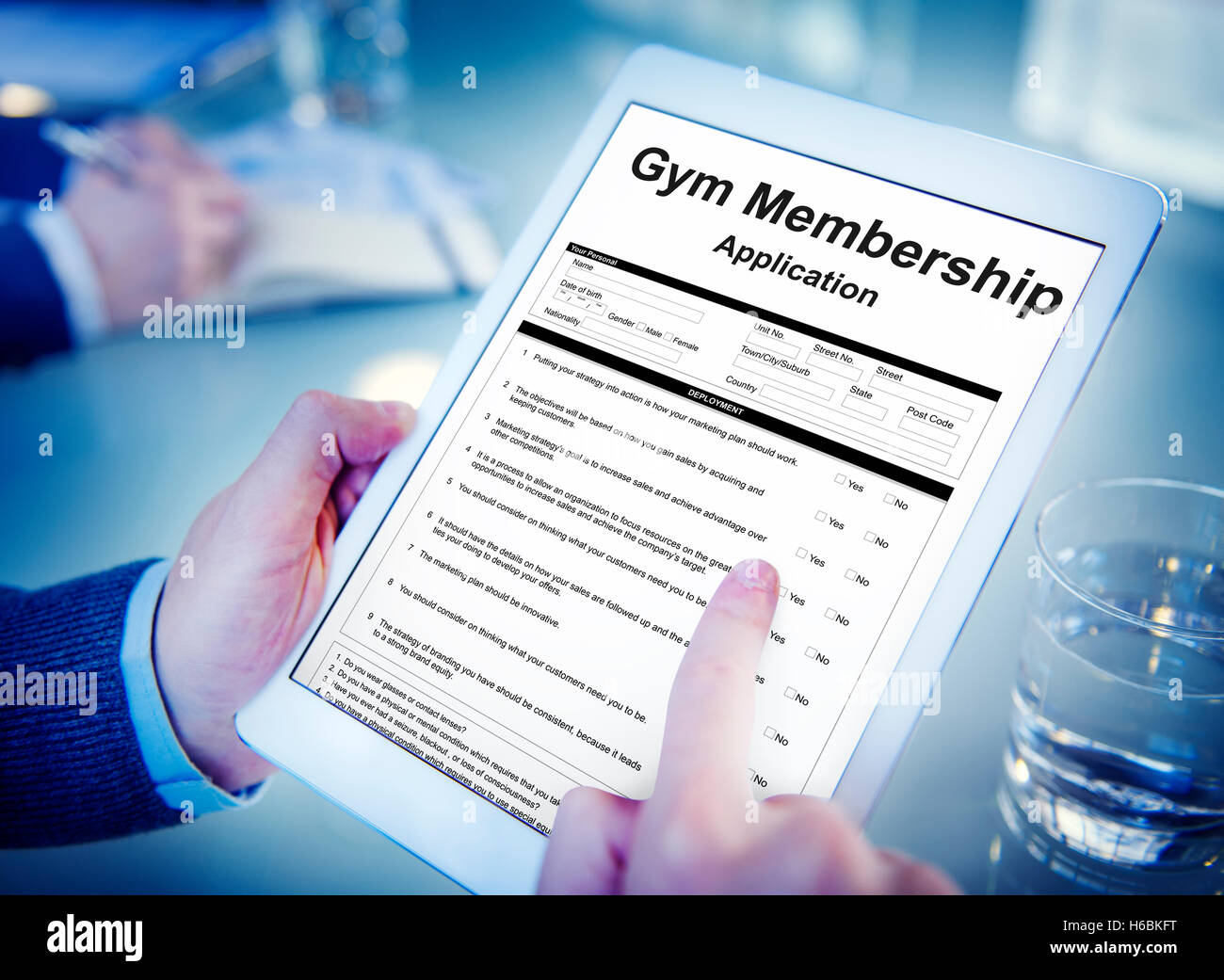 Gym Membership Application Form Request Concept Stock Photo - Alamy
