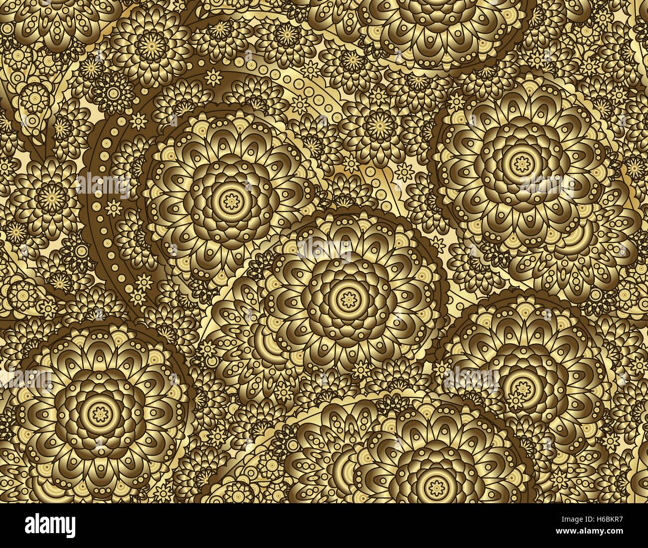 Vector flower paisley seamless pattern element. Elegant texture for ...