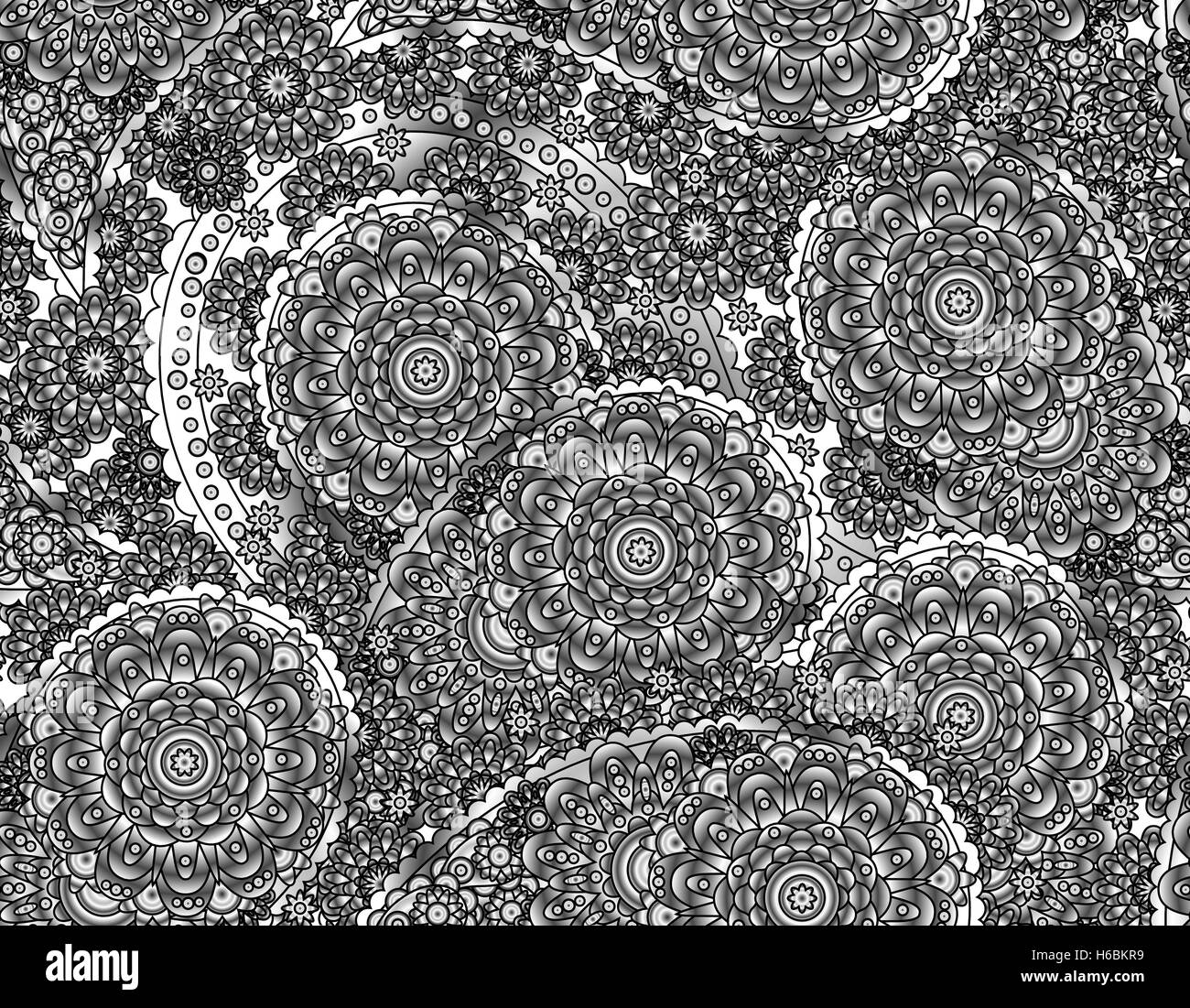Vector Flower Paisley Seamless Pattern Element Elegant Texture For