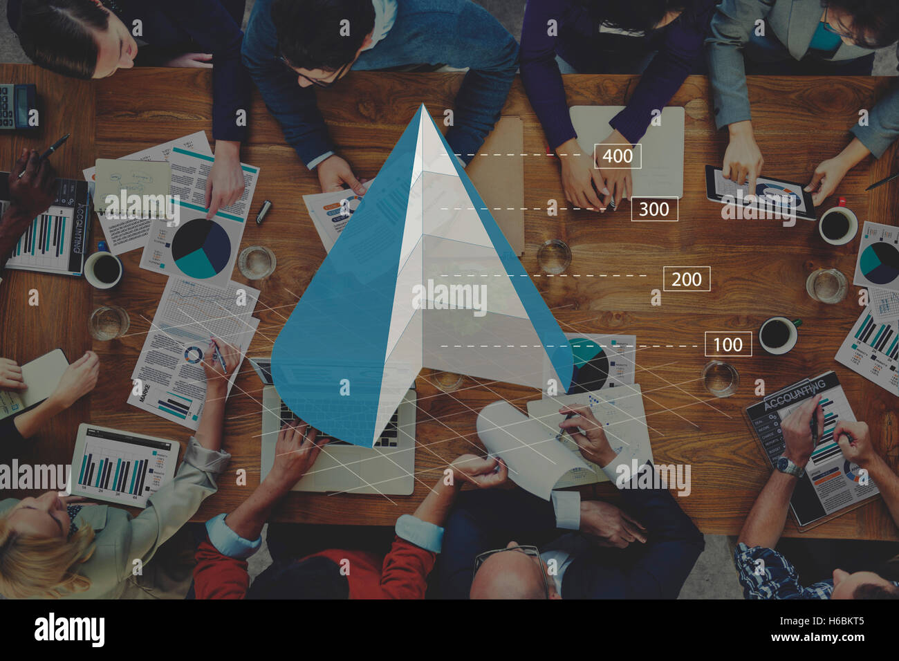 Cone Graph Chart Business Analytics Concept Stock Photo - Alamy