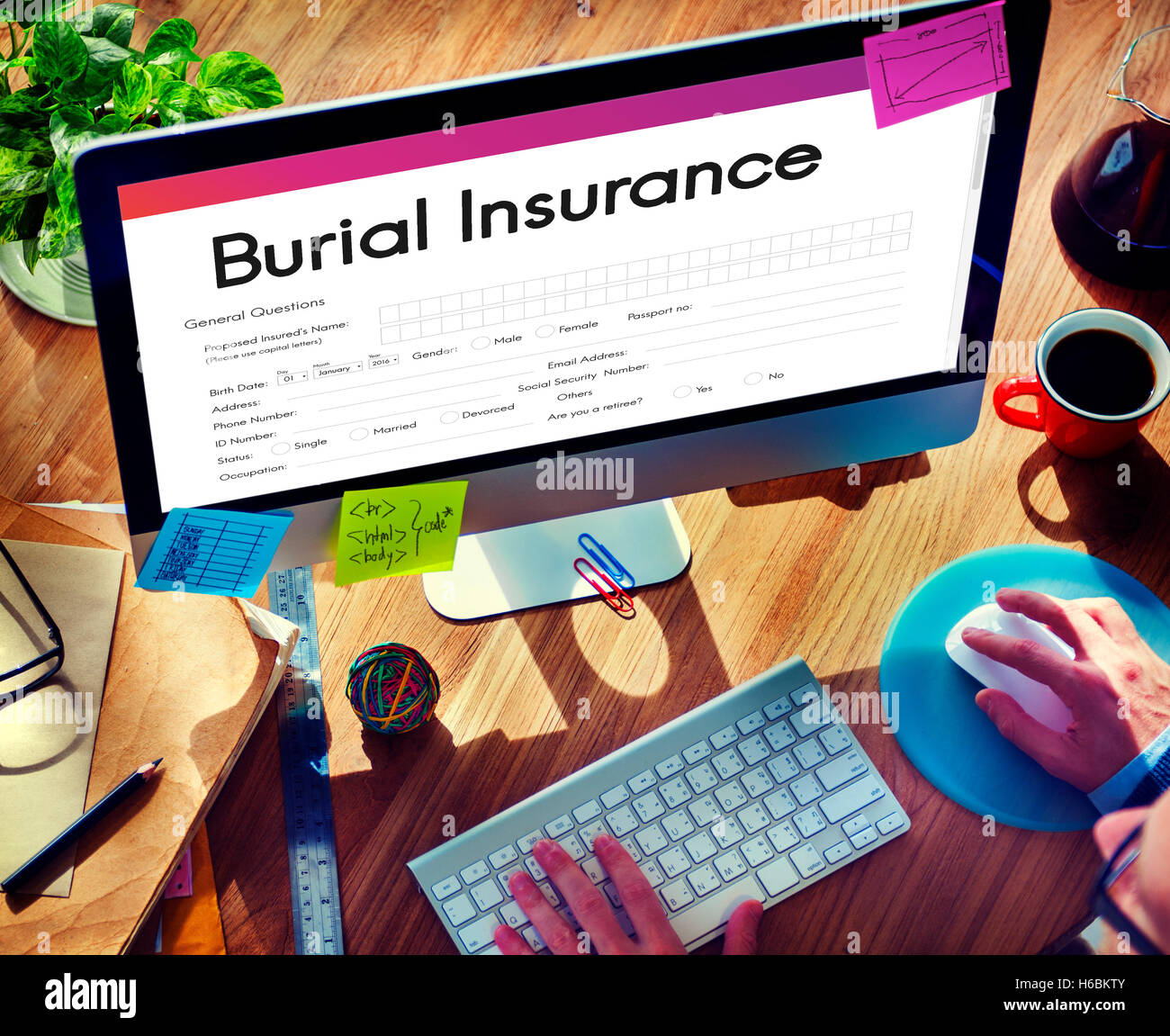 Burial Insurance Form Policy Concept Stock Photo - Alamy