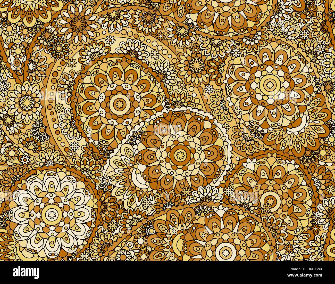 Vector flower paisley seamless pattern element. Elegant texture for ...