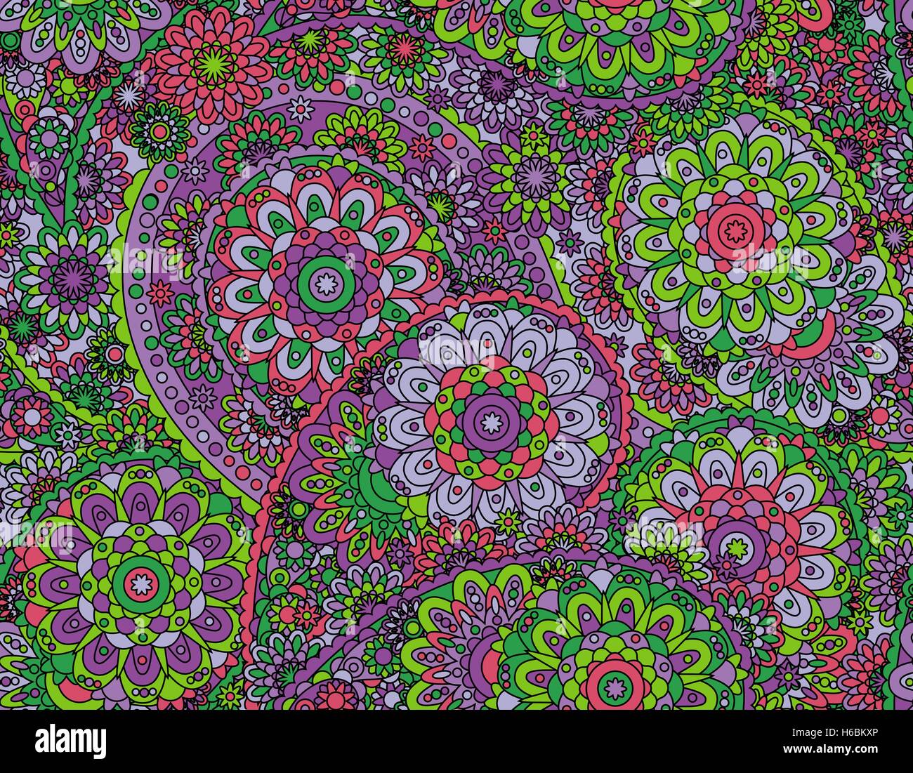 Vector flower paisley seamless pattern element. Elegant texture for ...