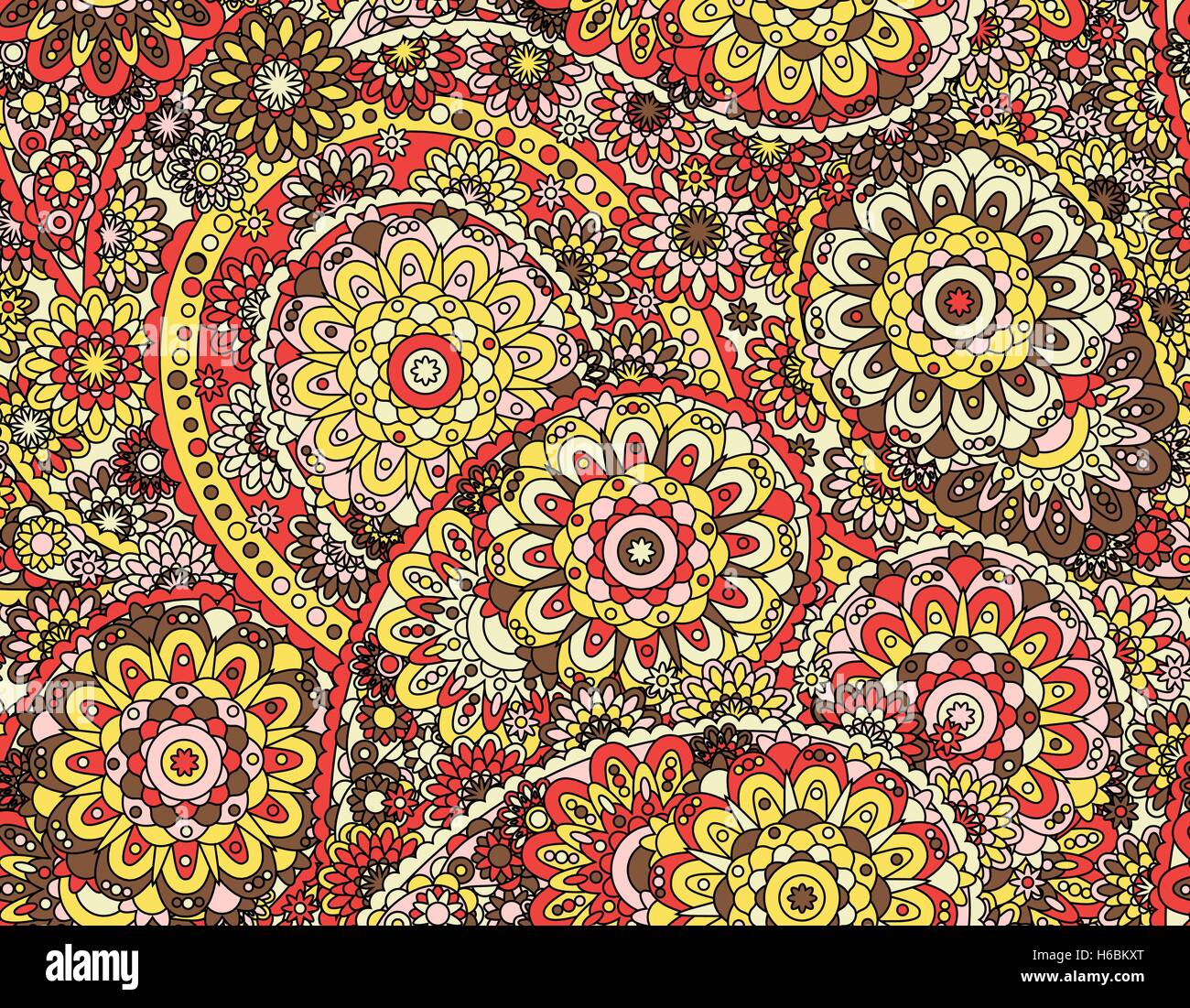 Vector flower paisley seamless pattern element. Elegant texture for ...