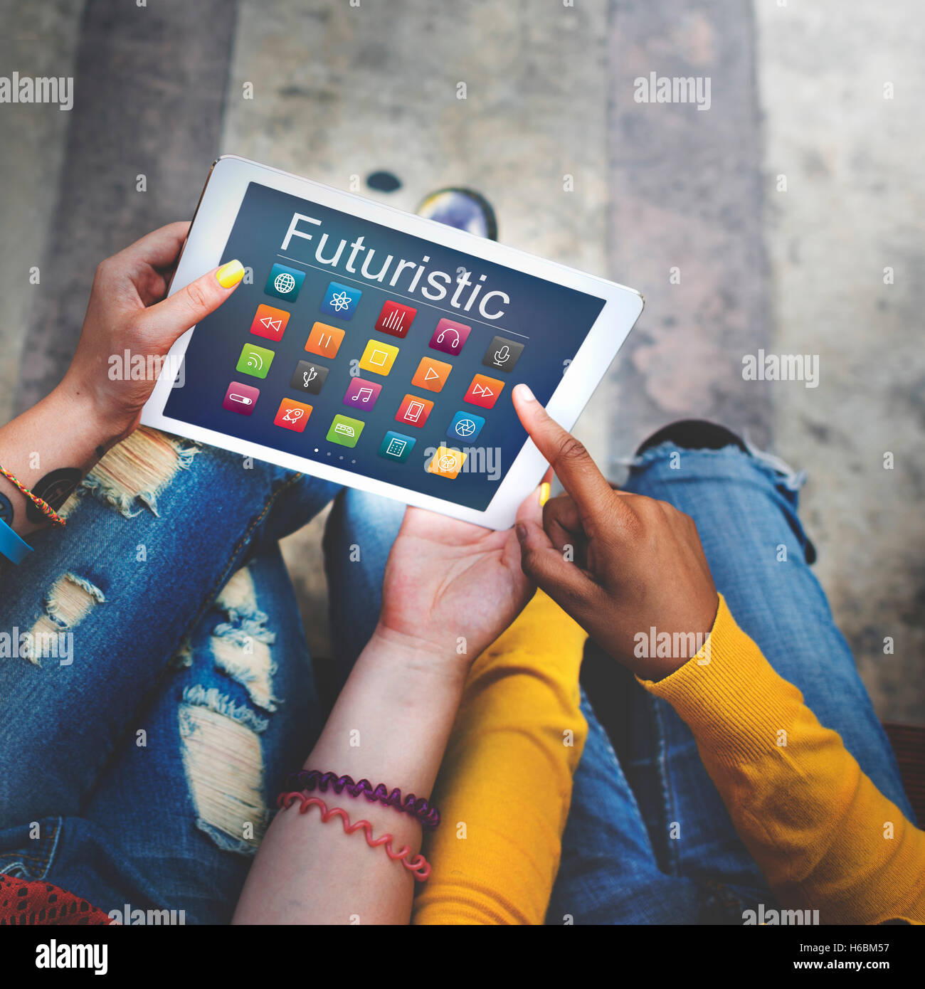 Multimedia Connection Digital Content Futuristic Concept Stock Photo ...