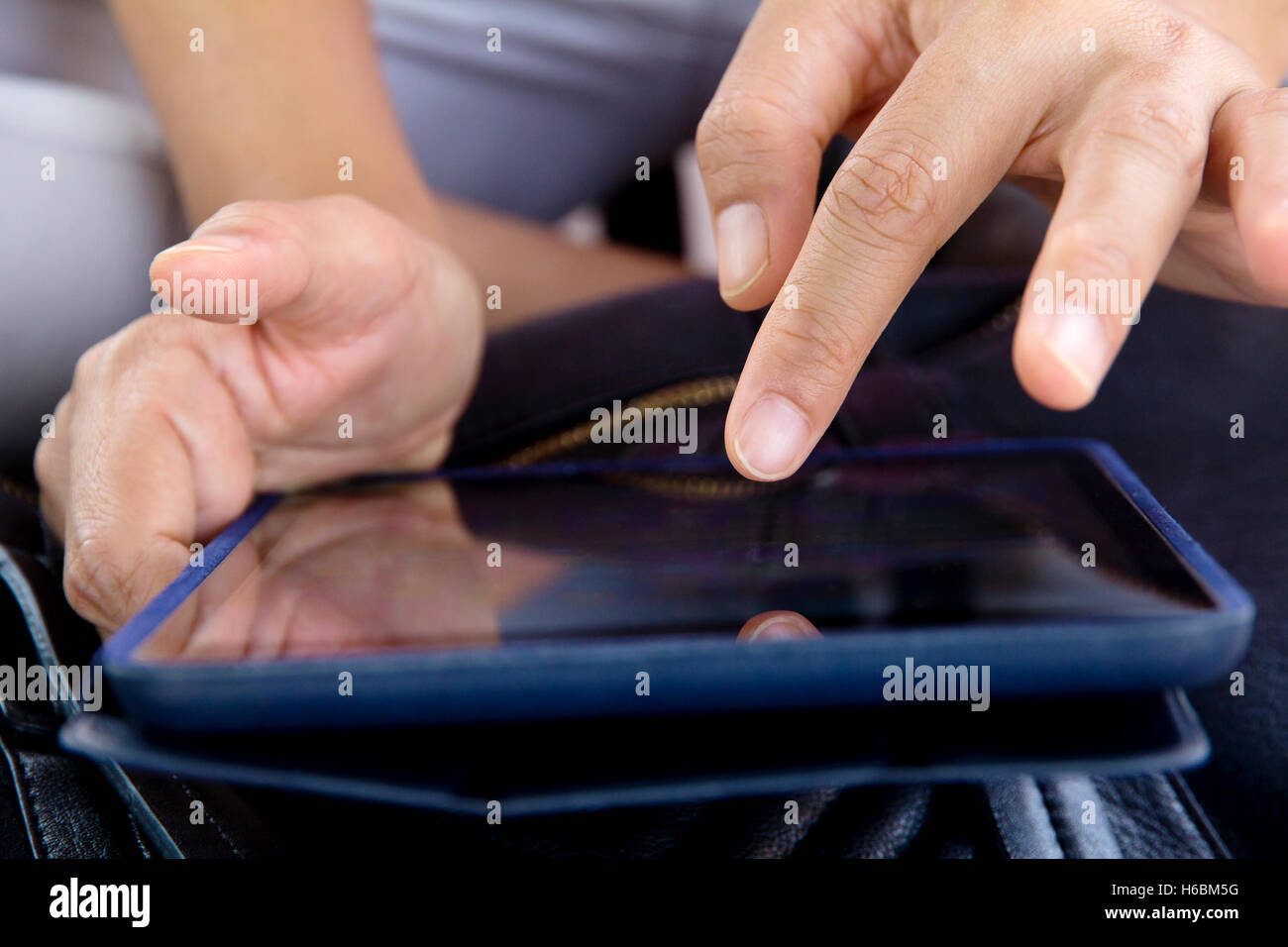 using digital tablet Stock Photo - Alamy