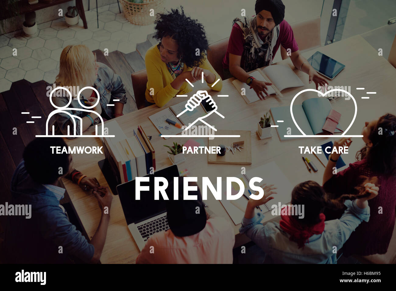 Friends Partner Take Care Teamwork Concept Stock Photo - Alamy