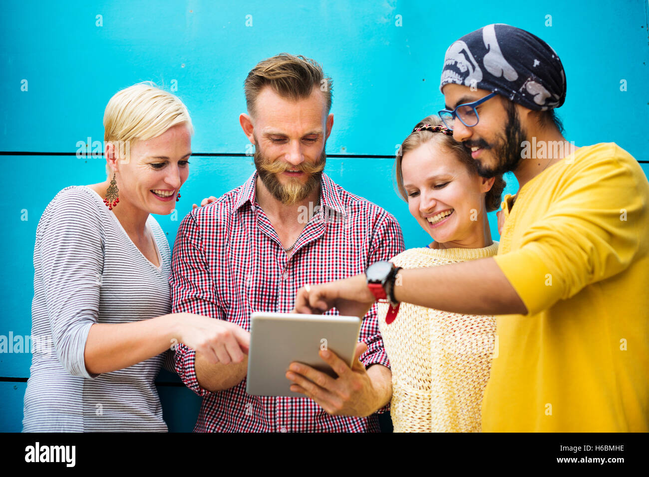 Group Of People Browsing Internet Concept Stock Photo - Alamy