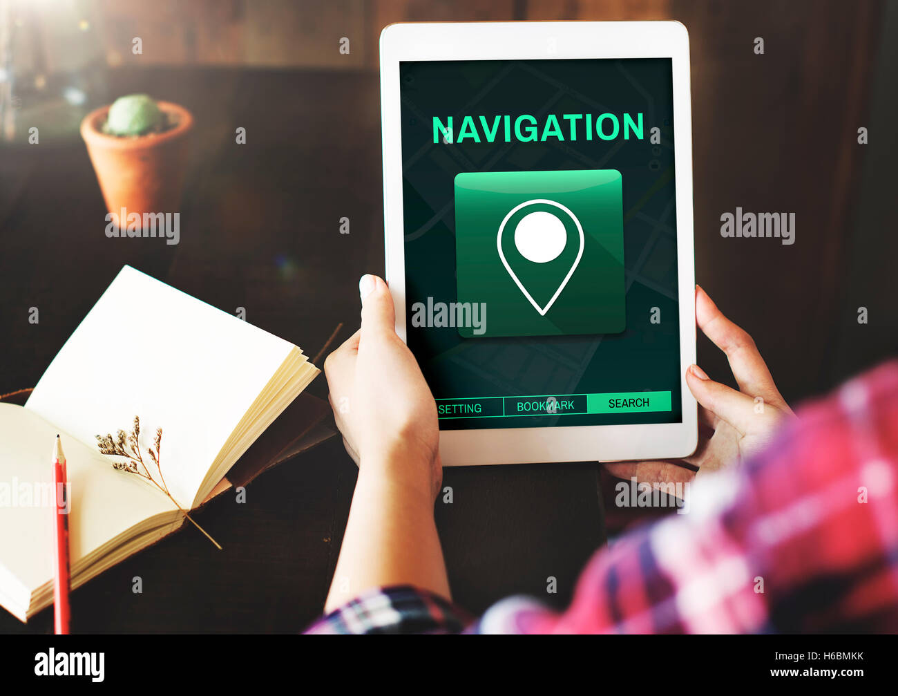 Navigation Destination Location GPS Map Concept Stock Photo - Alamy
