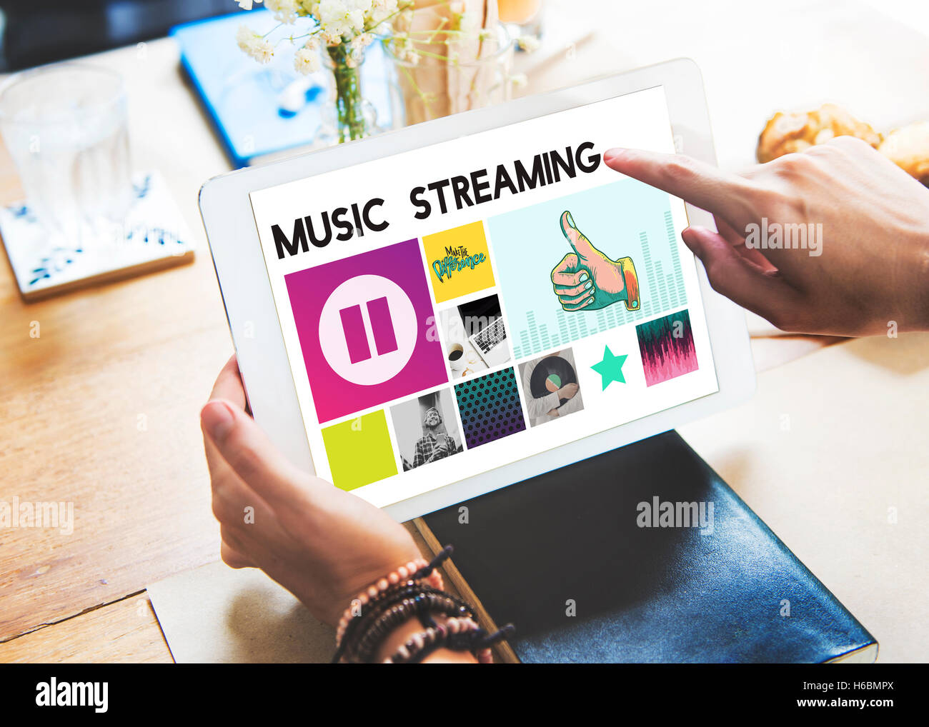 Media Player Audio Entertainment Streaming Concept Stock Photo - Alamy