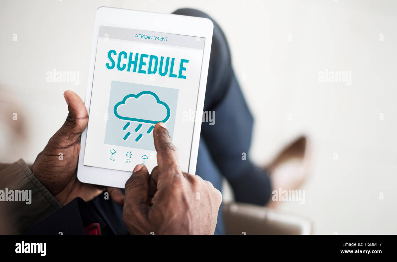 Schedule Forecast Weather Rainy Cloud Concept Stock Photo - Alamy