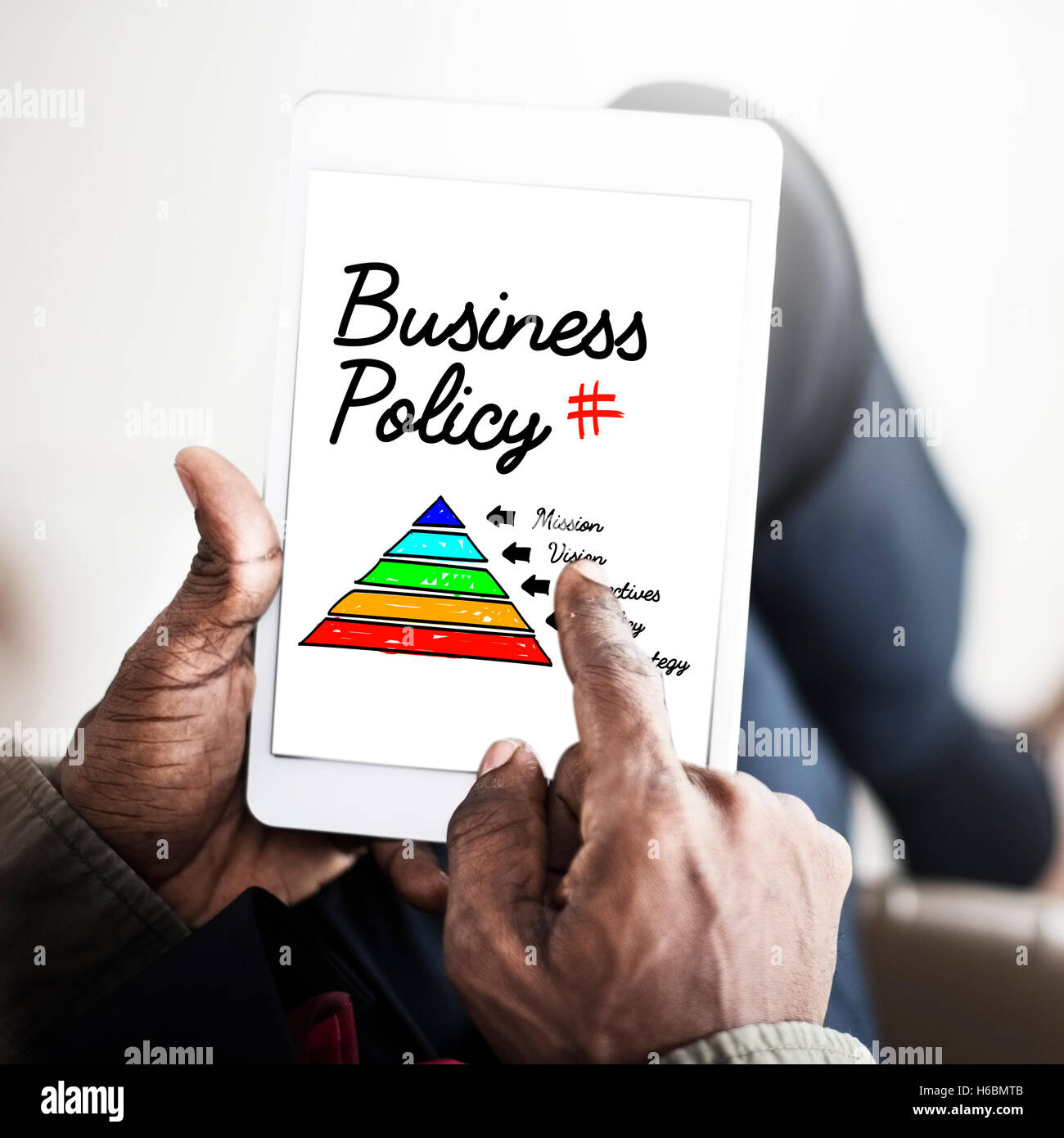 Business Policy Action Pyramid Concept Stock Photo - Alamy