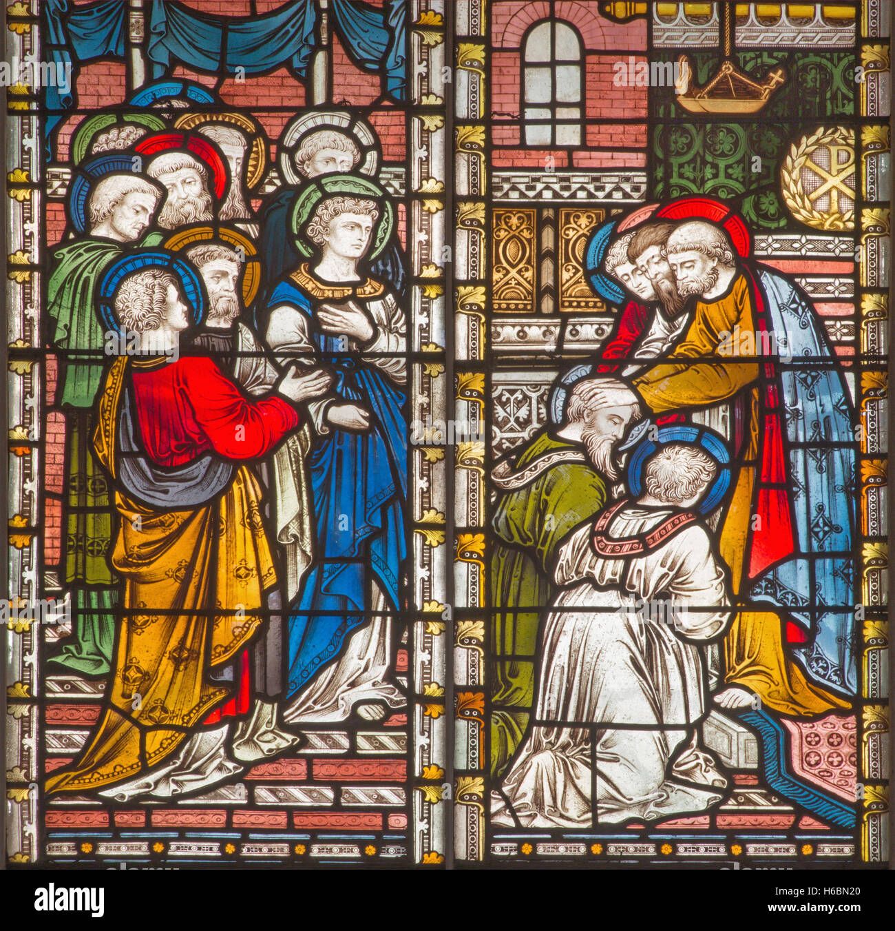 ROME, ITALY - MARCH 9. 2016: The Apostles giving the blessing to St ...