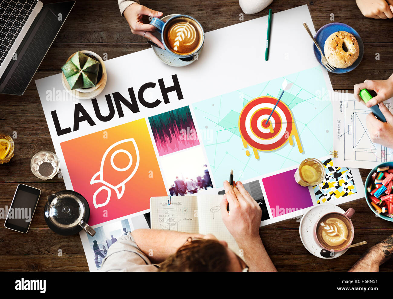 Launch Target Goals Rocketship Graphic Concept Stock Photo - Alamy