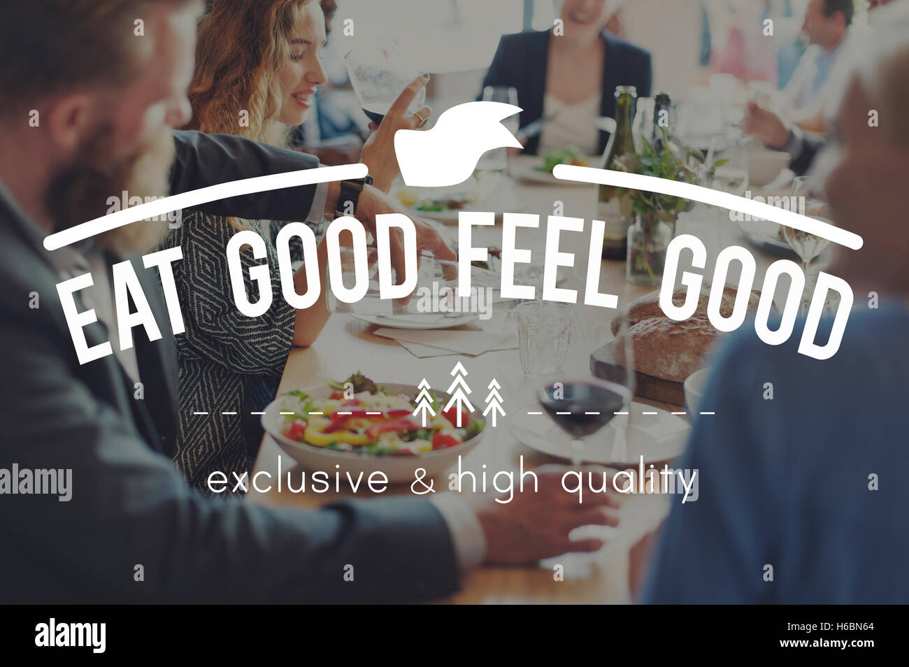 Eating Meeting Togetherness Diner Concept Stock Photo - Alamy