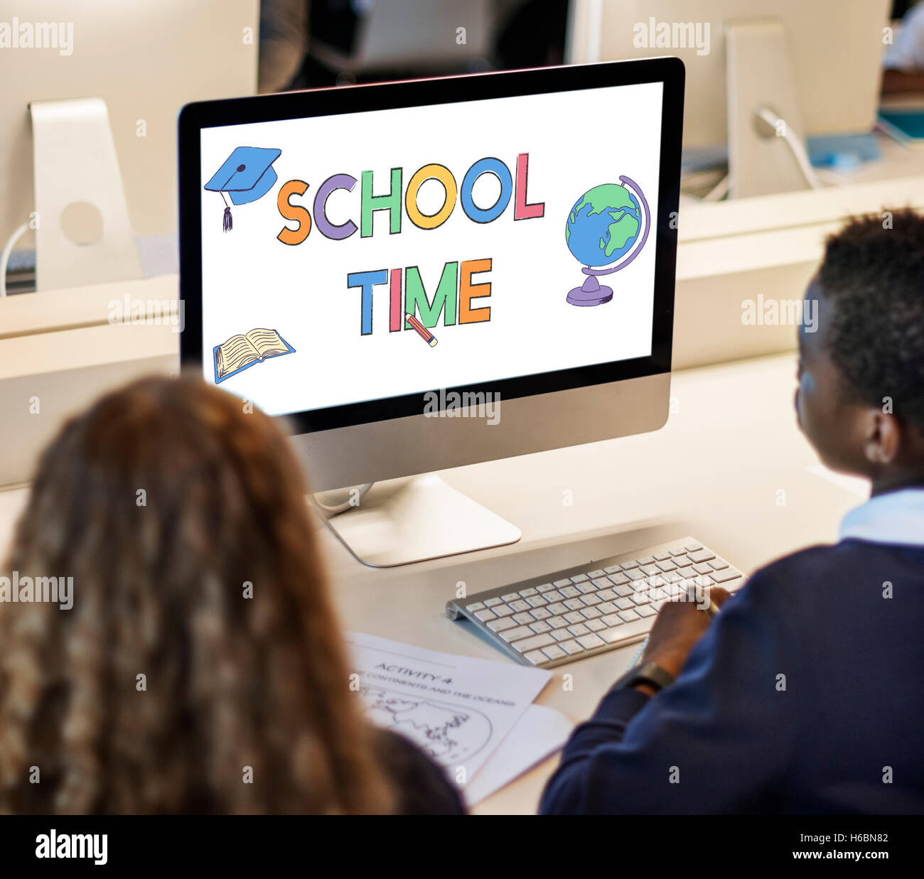 School Academic Learning Kids Graphic Concept Stock Photo - Alamy