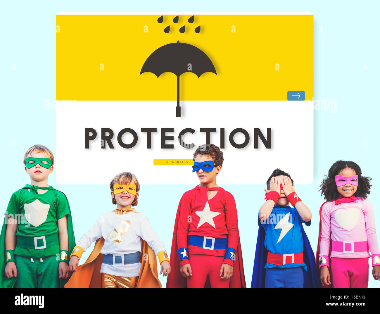 Umbrella Rain Protection Graphic Concept Stock Photo - Alamy