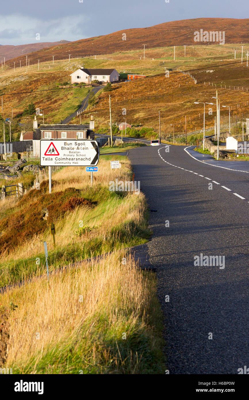 Balallan Village Primary School Sign Isle of Lewis Western Isles Outer ...