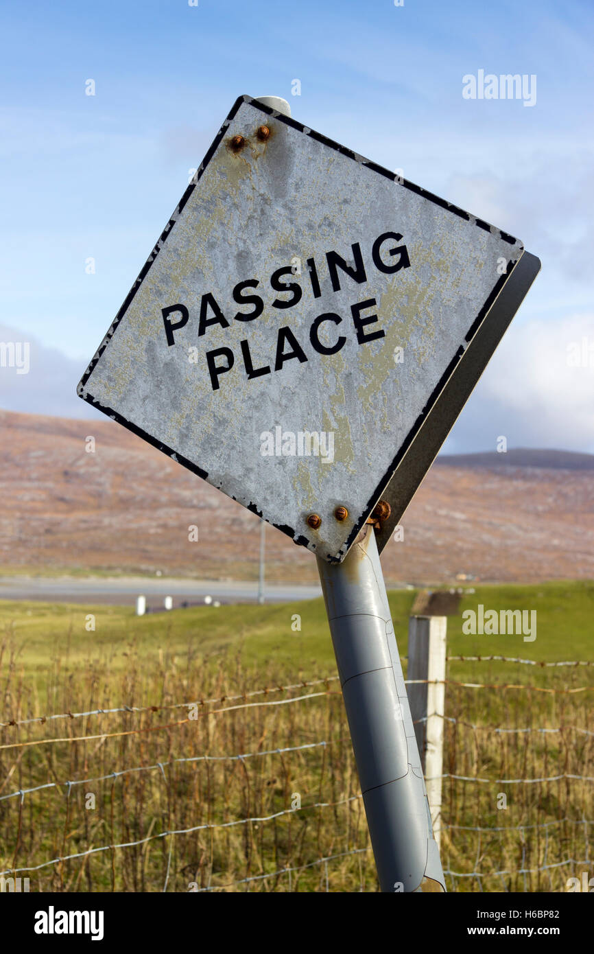 Passing Place Sign Isle of Harris Western Isles Outer Hebrides Scotland ...