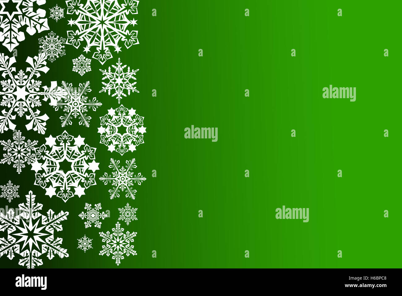 White snowflakes on an abstract green background - illustration Stock ...