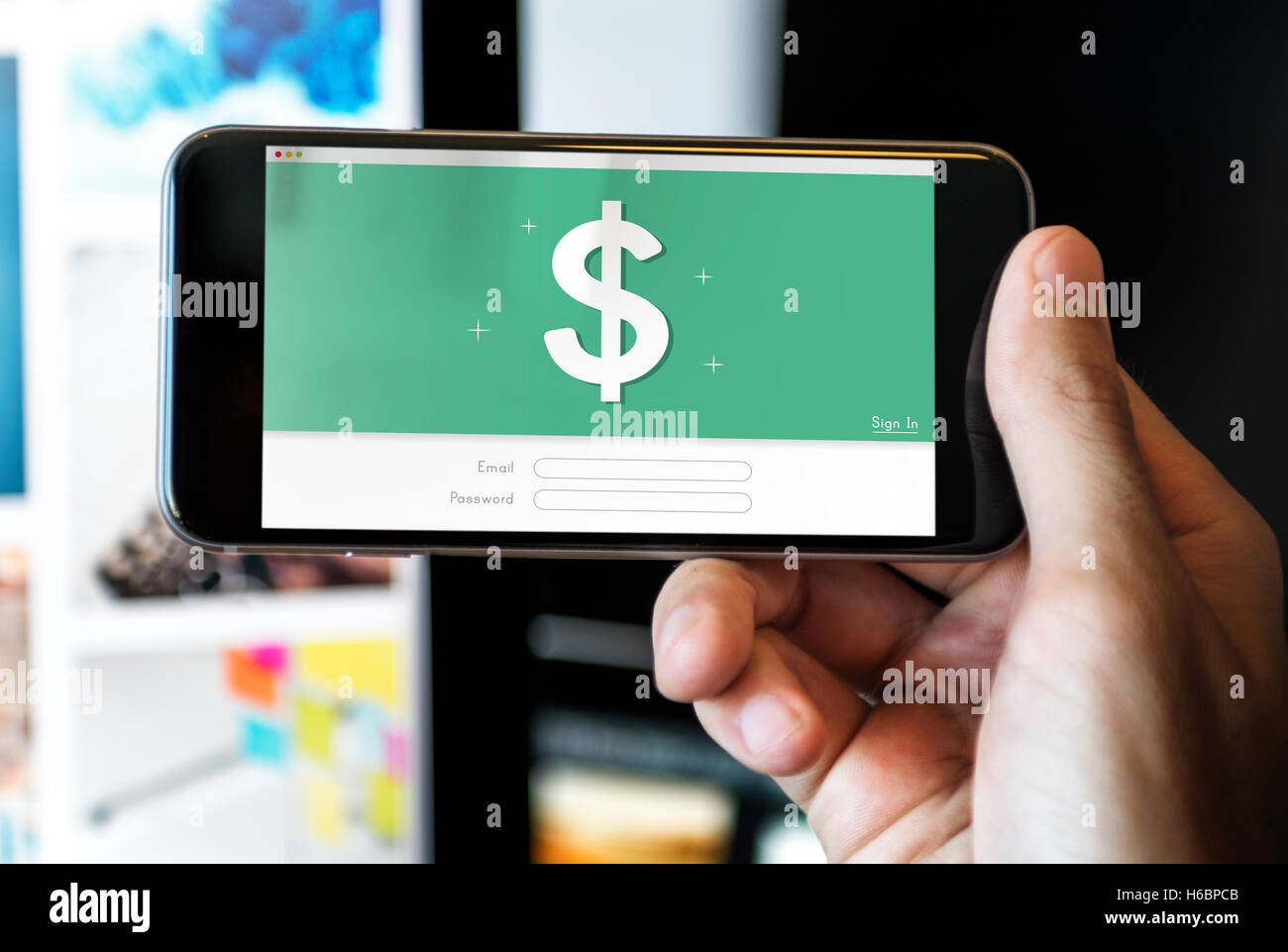 Dollar Sign Login Email Graphic Concept Stock Photo - Alamy