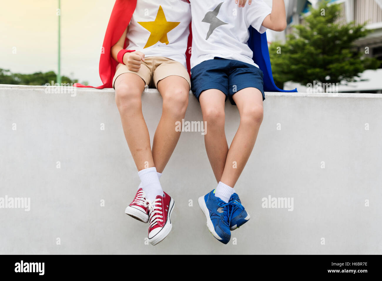 Superheroes Kids Boy Friend Buddy Concept Stock Photo - Alamy
